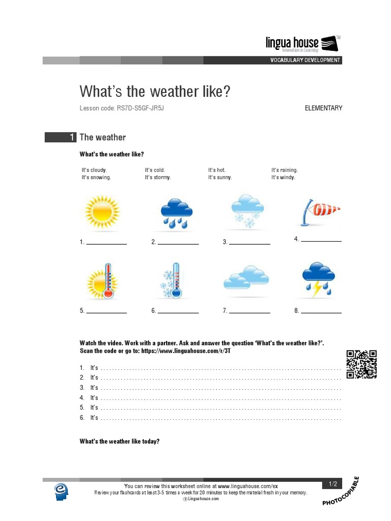 Whats The Weather Like PDF | PDF | Weather | Learning