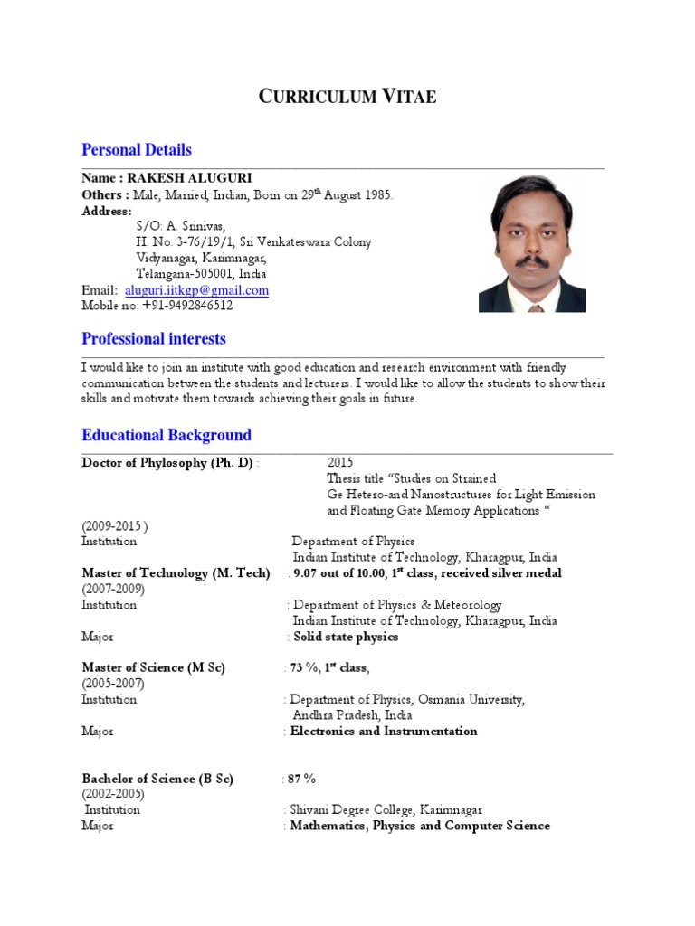 Rakesh Resume PDF | PDF | Laser | Microscopy