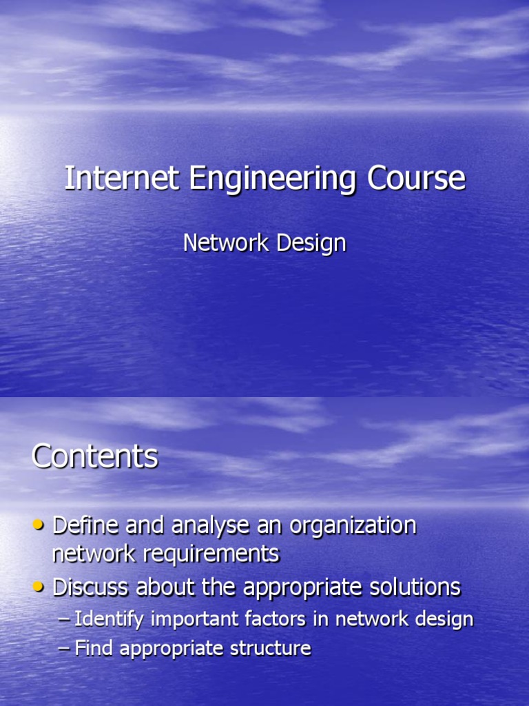 Internet Engineering Course: Network Design | PDF | Computer Network ...