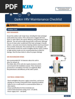 Daikin VRV Pre-Commissioning Checklist | PDF | Electrical Wiring ...