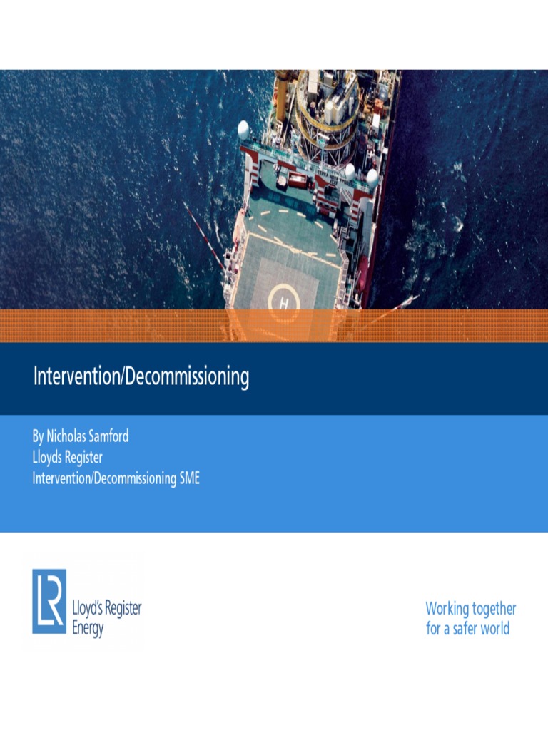 Intervention/decommissioning | PDF | Subsea (Technology) | Drilling Rig