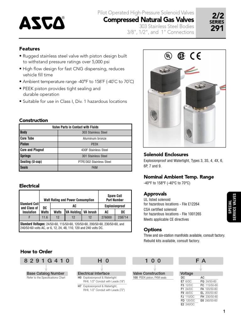 CNG Solenoid Valves for High Pressure Dispensing | PDF | Valve | Gas ...