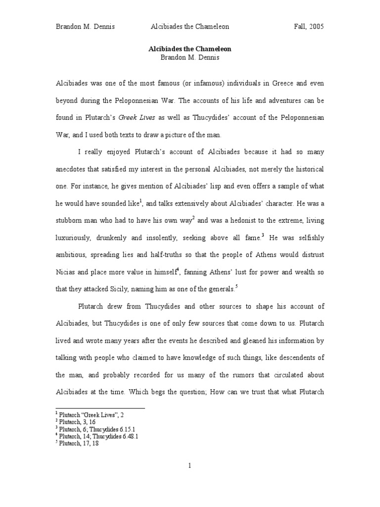 Alcibiades The Chameleon | PDF | Sparta | Peloponnesian War
