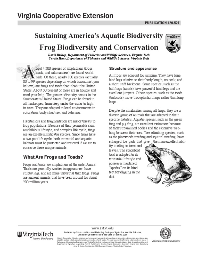 Frog Biodiversity and Conservation: Sustaining America's Aquatic ...