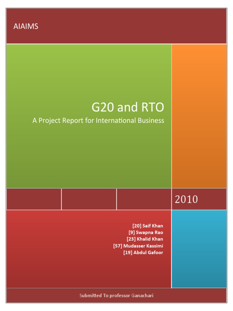 G20 and RTO | PDF | Special Drawing Rights | Economies