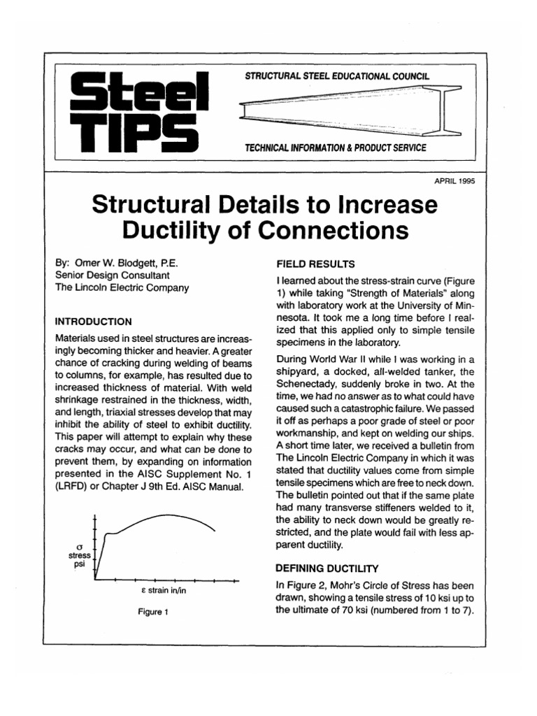 Structural Details To Increase Ductility of Connections | PDF ...