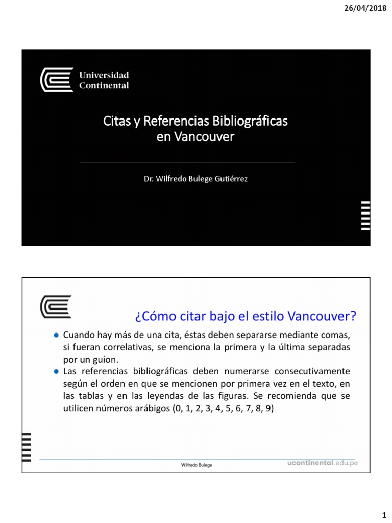 Citas y Referencias Bibliográficas en Vancouver: ¿Cómo Citar Bajo El ...