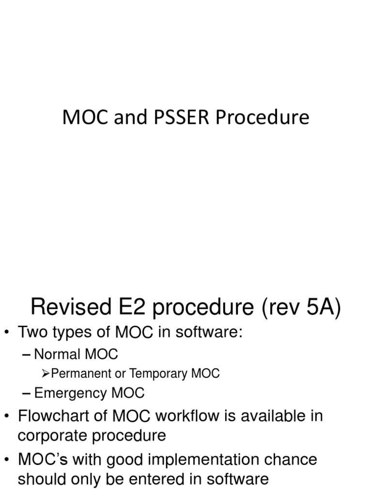 MOC and PSSER Procedure | PDF | Share Point | Software