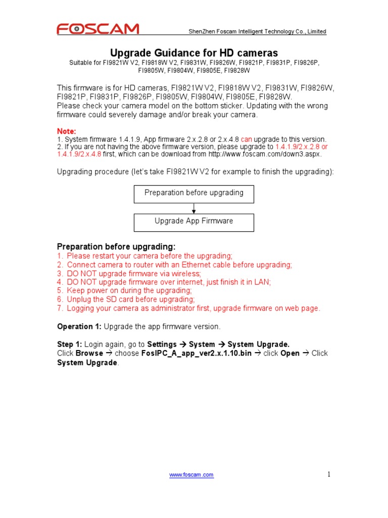 Upgrade Guidance For HD Cameras: Preparation Before Upgrading | PDF ...