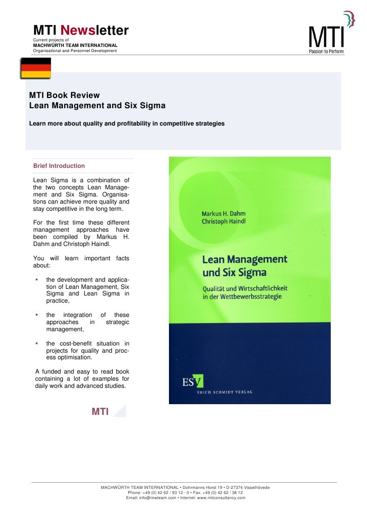 Lean Management & Six Sigma Insights | PDF | Production And ...