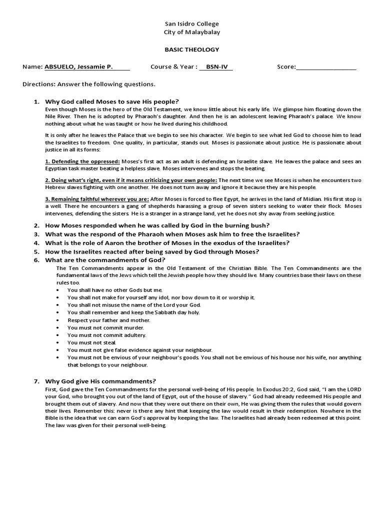 Theo | PDF | Ten Commandments | Moses