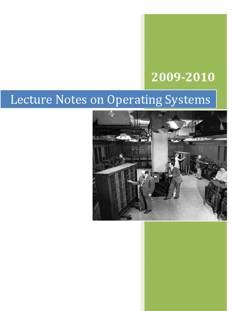 Lecture Notes On Operating Systems | PDF | Operating System | Process ...