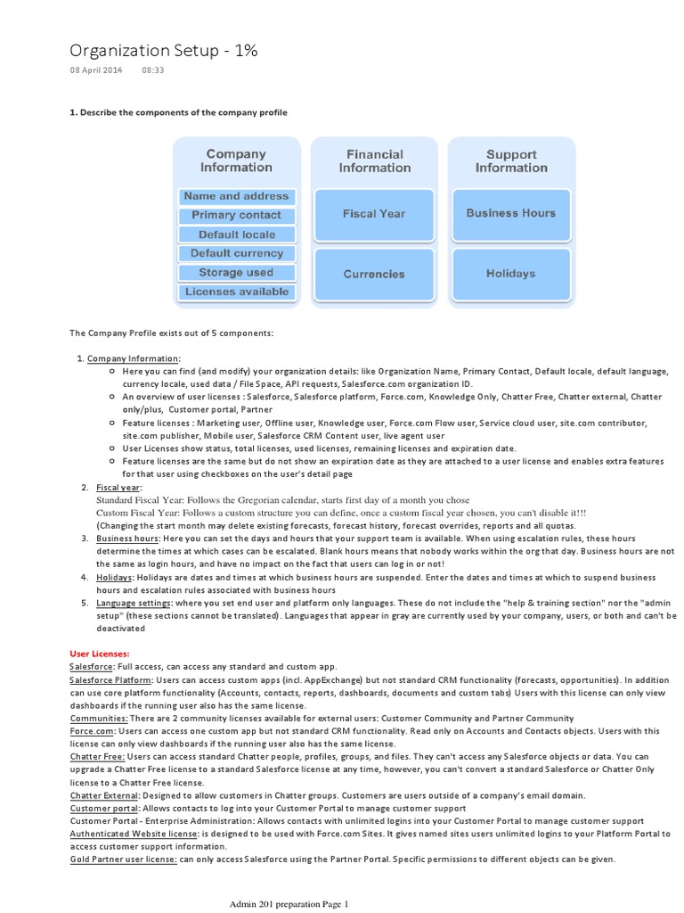 Admin 201 Certified Administrator Notes | PDF | Salesforce.Com | Login
