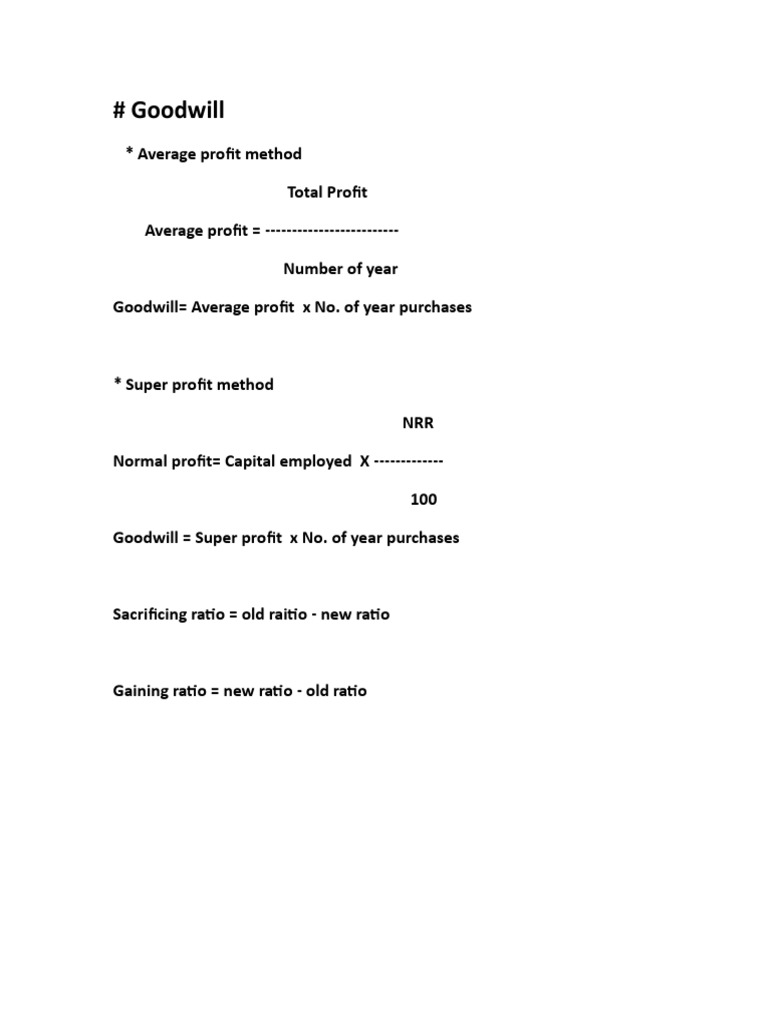 Goodwill Calculation Methods | PDF