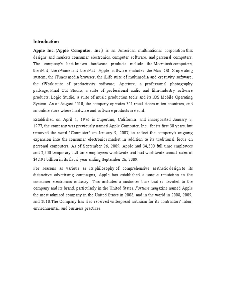 Apple Assignment | PDF | Apple Inc. | Macintosh