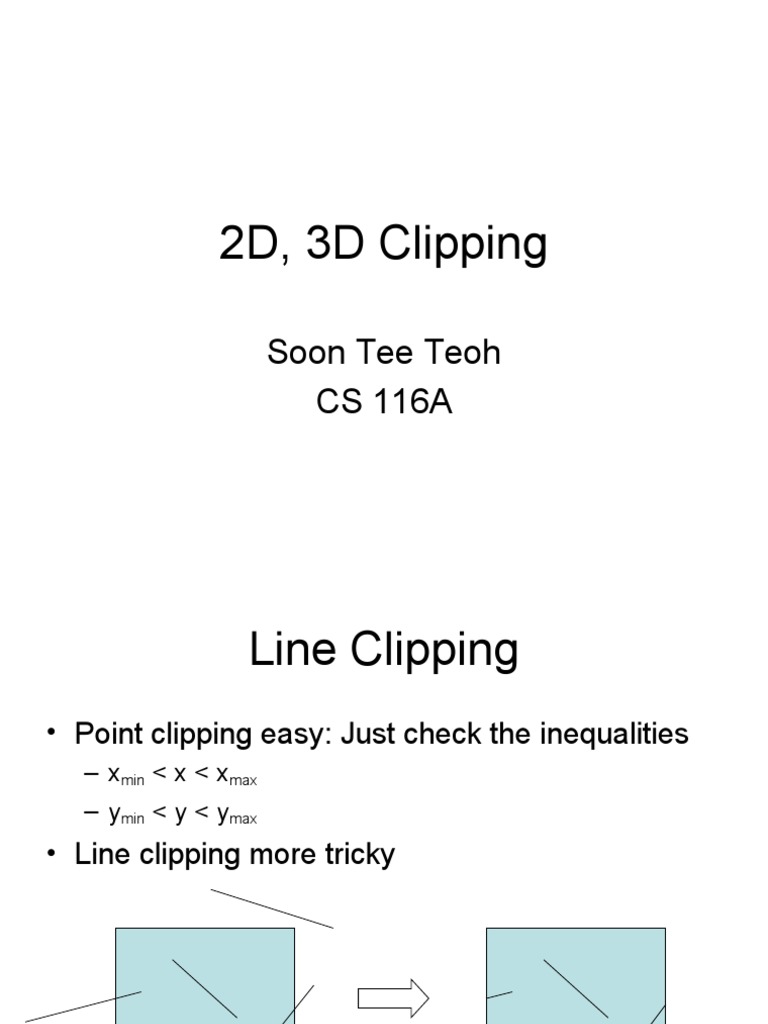 2D and 3D Line and Polygon Clipping | PDF | Vertex (Geometry) | Geometry