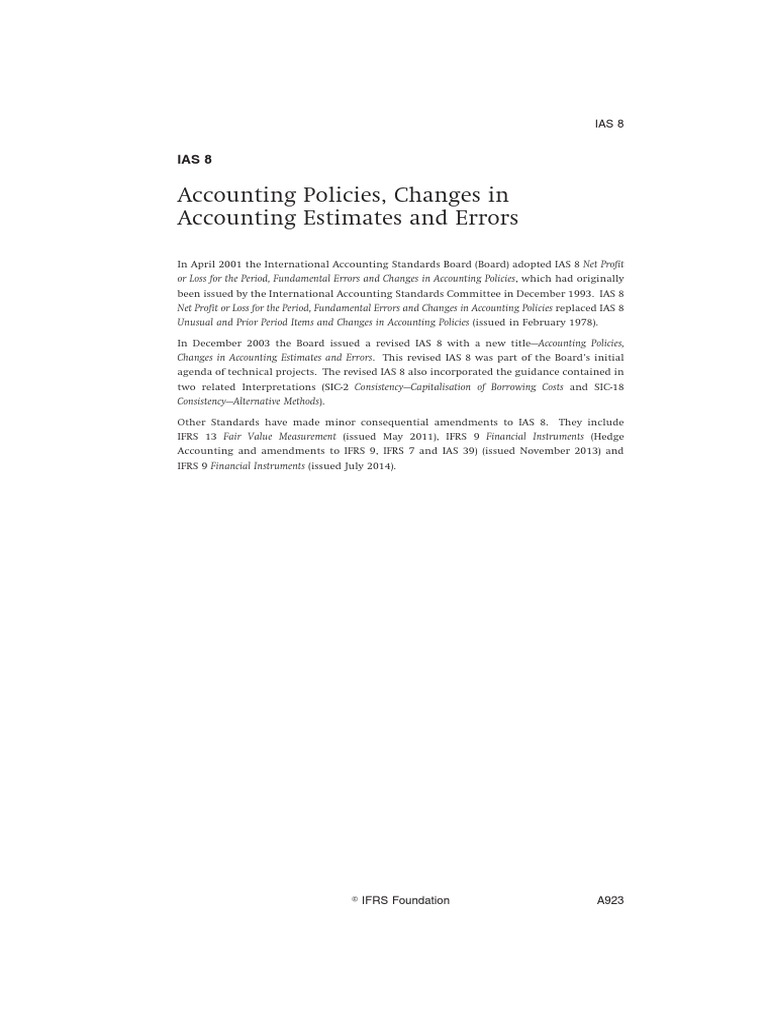 Accounting Policies, Changes in Accounting Estimates and Errors | PDF ...