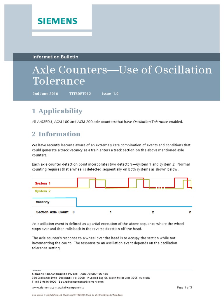 Axle Counter Oscillation Settings Risk | PDF | Systems Engineering ...