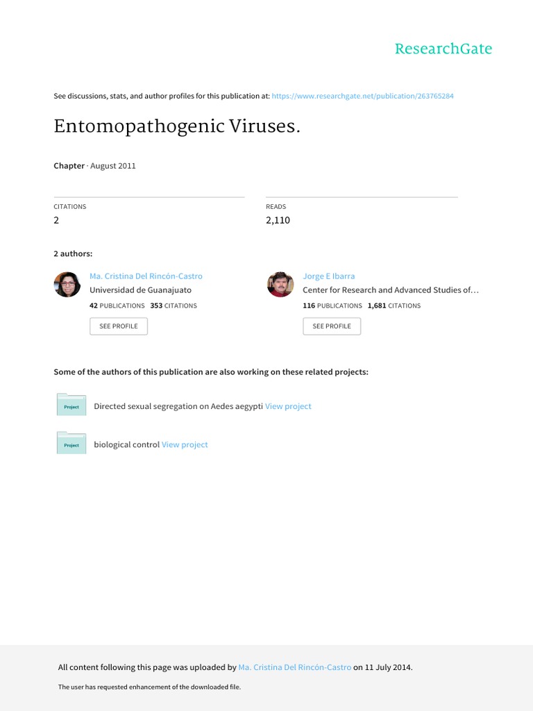 Entomopathogenic | PDF | Virus | Biological Pest Control