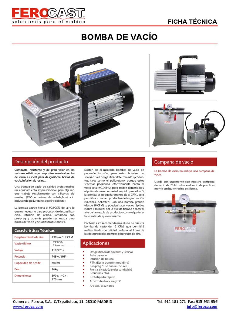 Bomba De Vacío: Ficha Técnica | Materiales | Naturaleza | Prueba ...