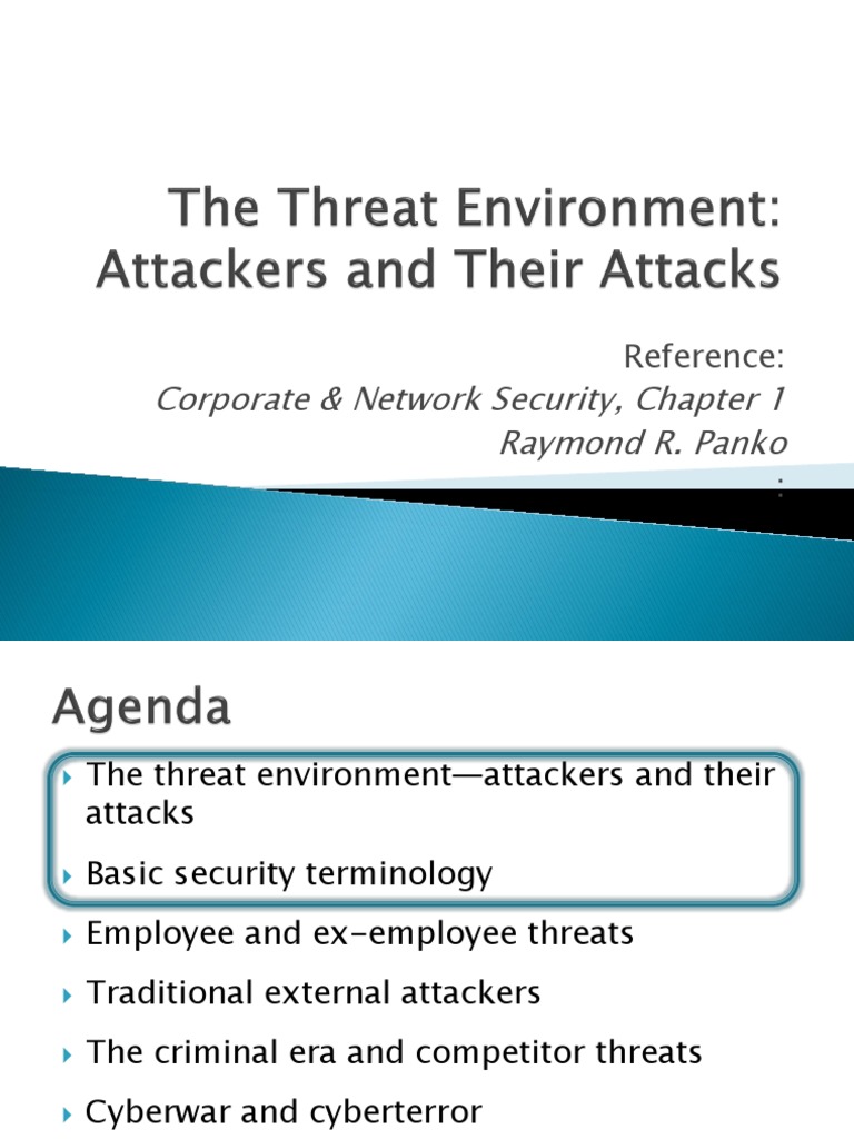 Corporate & Network Security, Chapter 1 Raymond R. Panko: Reference | PDF | Computer Security ...