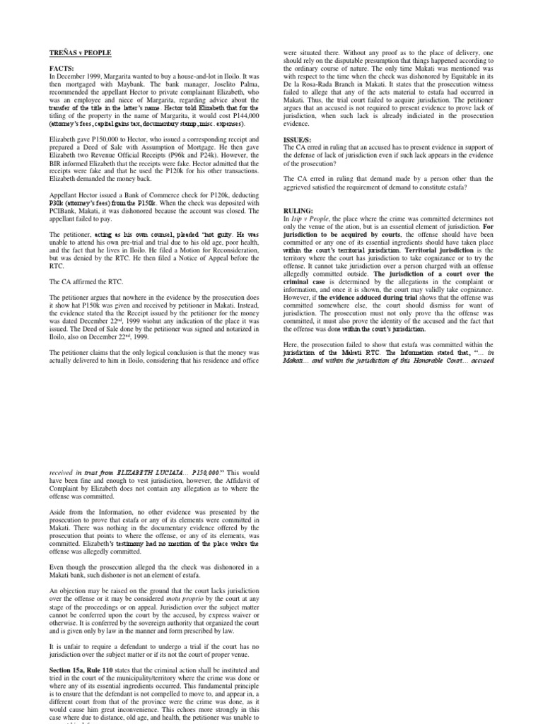 25 Tren | PDF | Jurisdiction | Legal Procedure