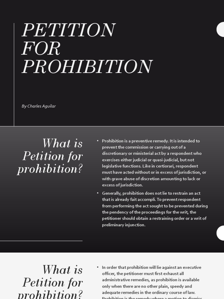 Petition | PDF | Writ Of Prohibition | Judgment (Law)