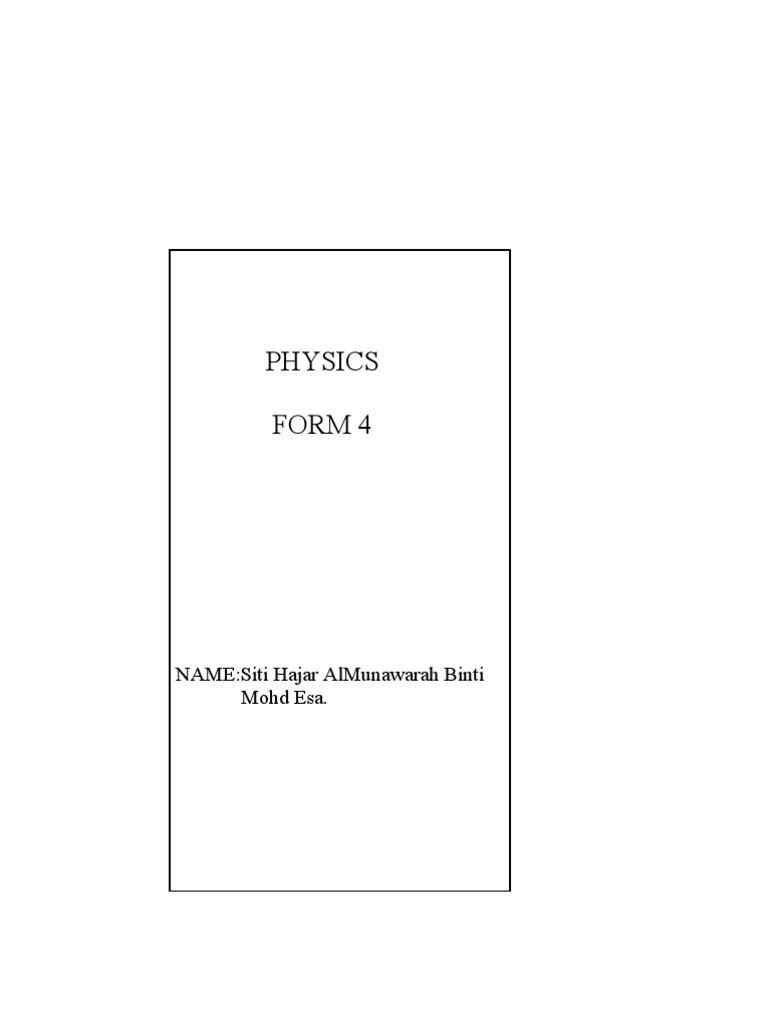 Physics Basics for Form 4 Students | PDF | Physics | Nature