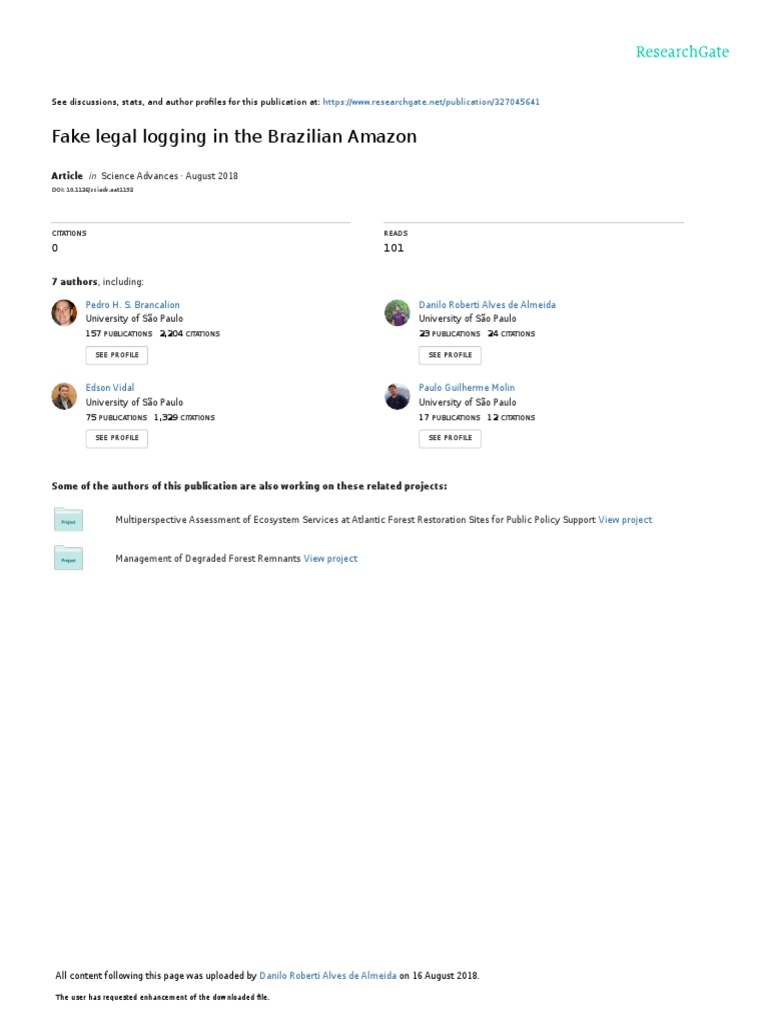 Fake | PDF | Logging | Deforestation