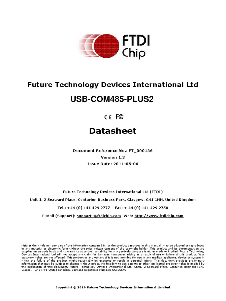 USB-COM485-PLUS2: Future Technology Devices International LTD | PDF | Usb | Electromagnetic ...