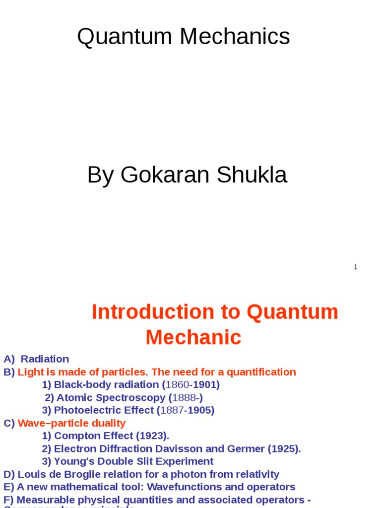Introduction | PDF | Quantum Mechanics | Wave Function