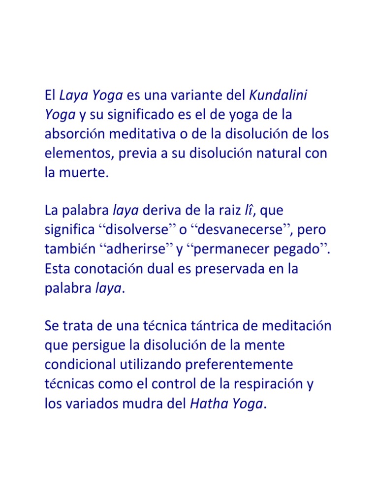 Laya | PDF | Yoga | Chakra