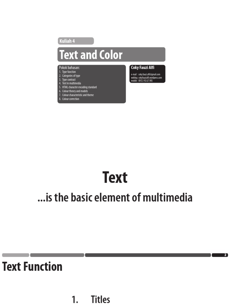 Kuliah 4 Text&Color | PDF | Typefaces | Hyperlink