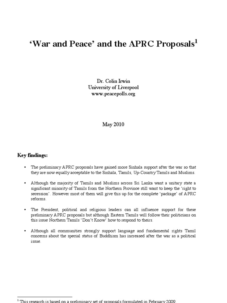 War and Peace APRC Report | PDF | Constitutional Amendment | Constitution