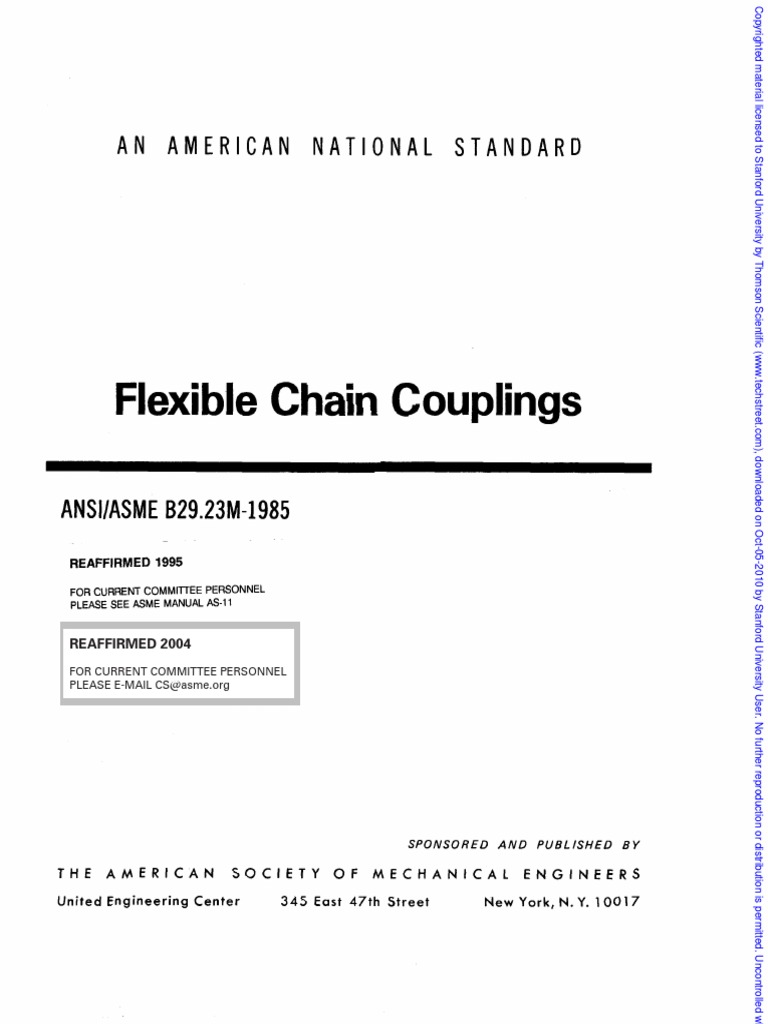 Flexible Chain Couplings: An American National Standard | PDF ...
