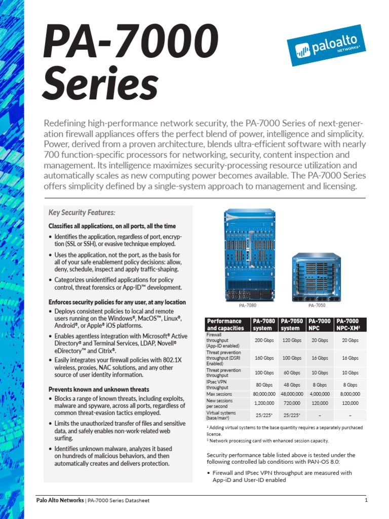 Key Security Features:: Palo Alto Networks - PA-7000 Series Datasheet ...