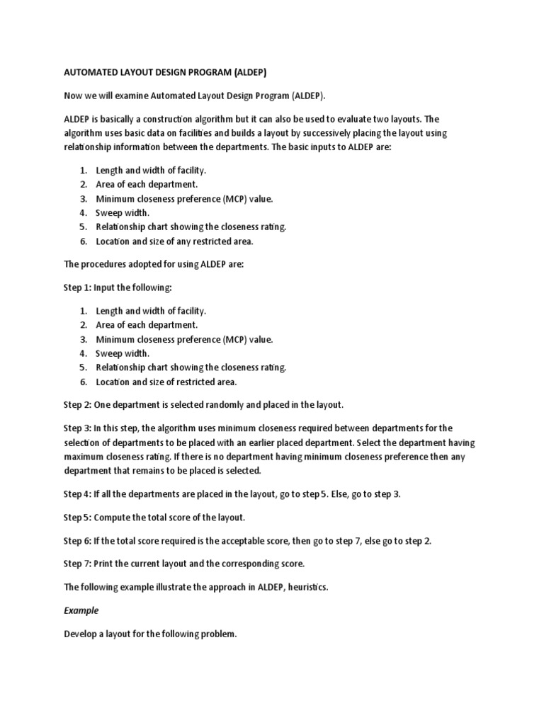 (Aldep) Automated Layout Design Program | PDF | Algorithms ...