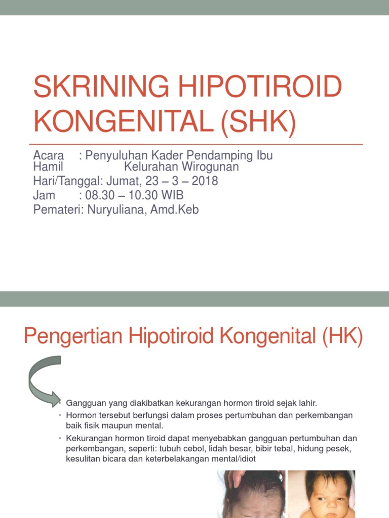 Skrining Hipotiroid Kongenital (SHK) | PDF