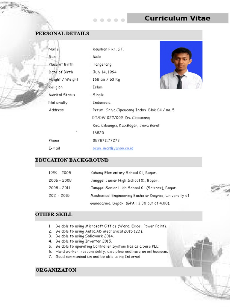 Curriculum Vitae: Personal Details | PDF