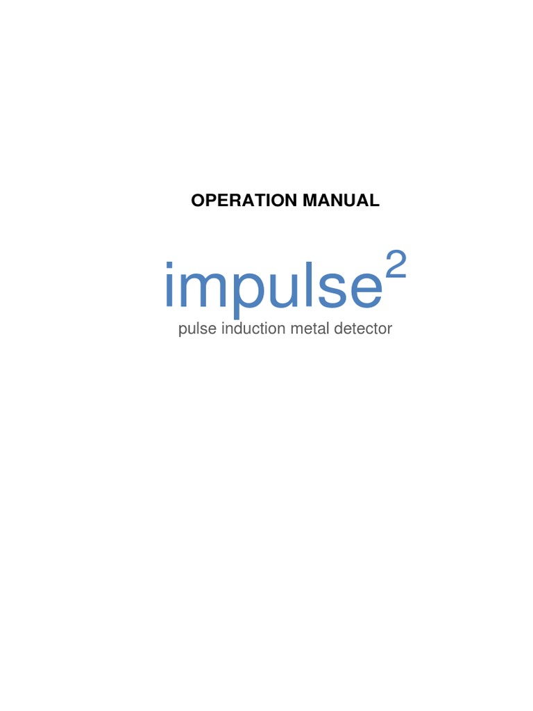 Impulse: Operation Manual | PDF | Metal Detector | Detector (Radio)