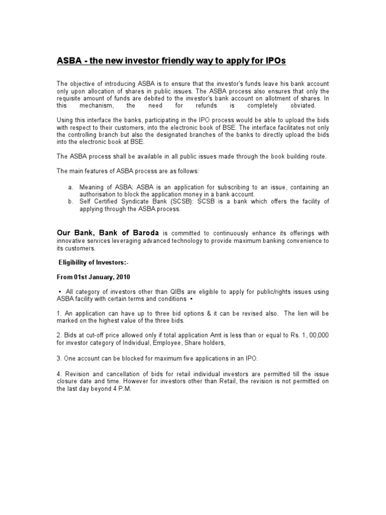 Frequently Asked Questions On ASBA | PDF | Banks | Financial Economics