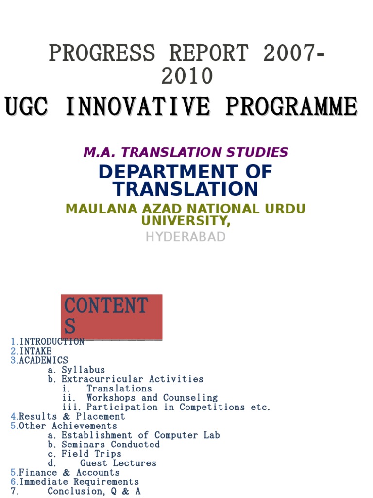 Ugc Innovative Programme Complete) | PDF | Lecturer | Academia