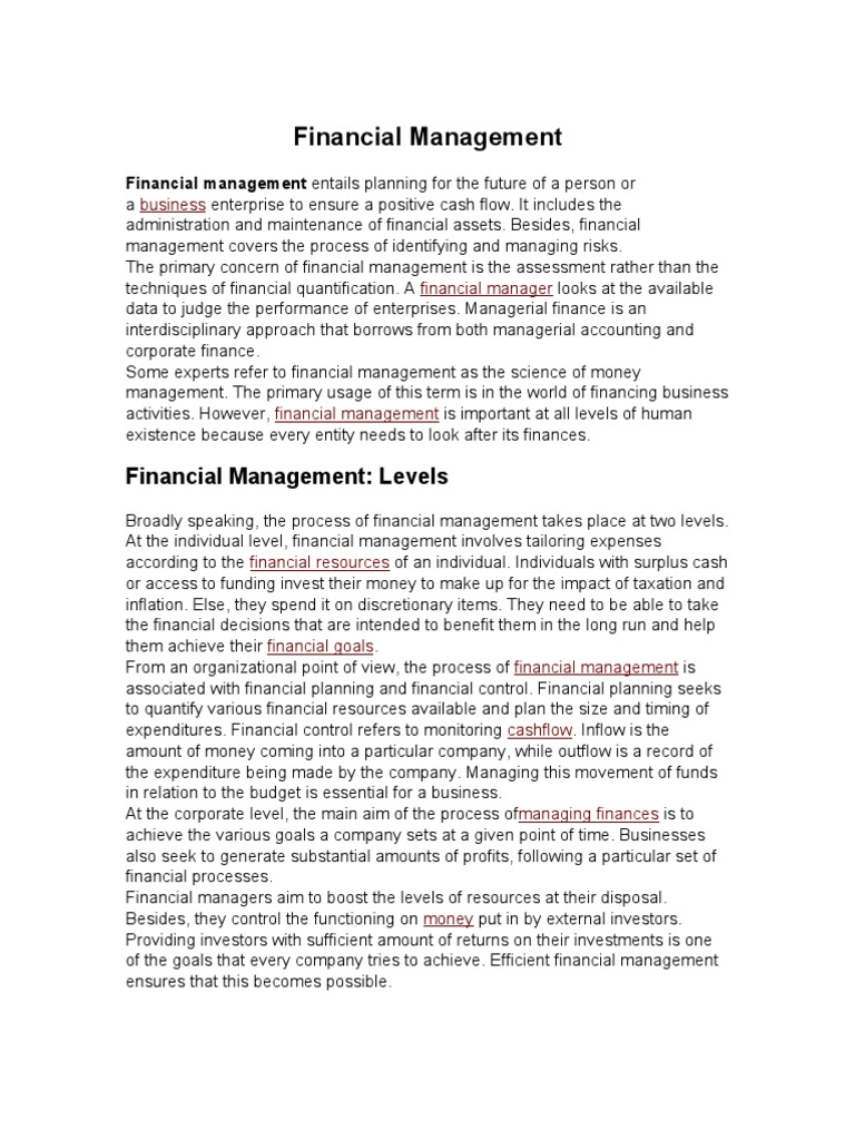 Financial Management | PDF | Risk | Business