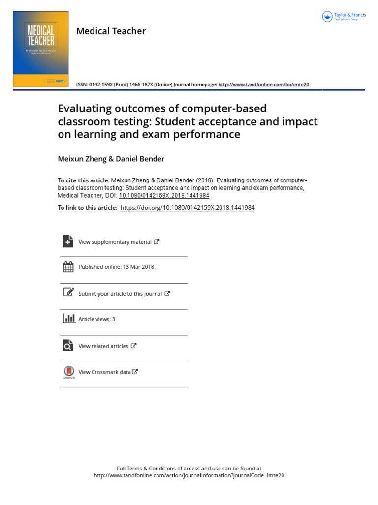 Evaluating Outcomes of Computer-Based Classroom Testing: Student ...