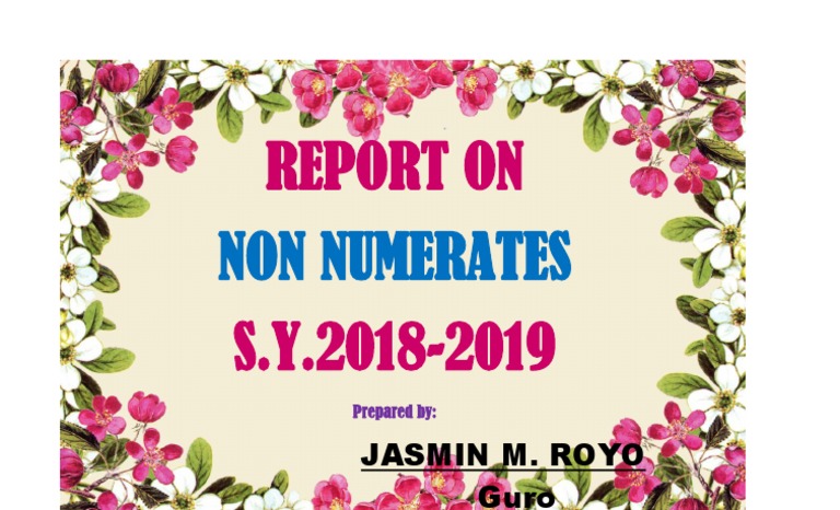 Report On S.Y.2018-2019: Non Numerates | PDF