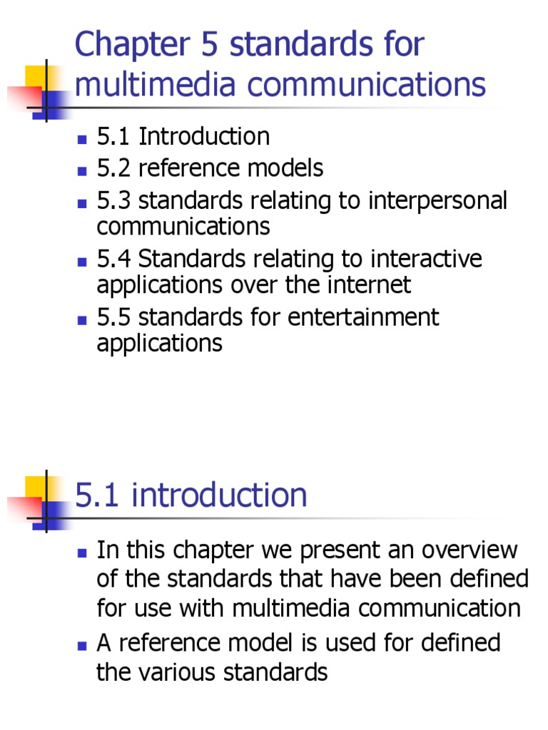 Chapter 5 Standards For Multimedia Communications | PDF | Internet ...
