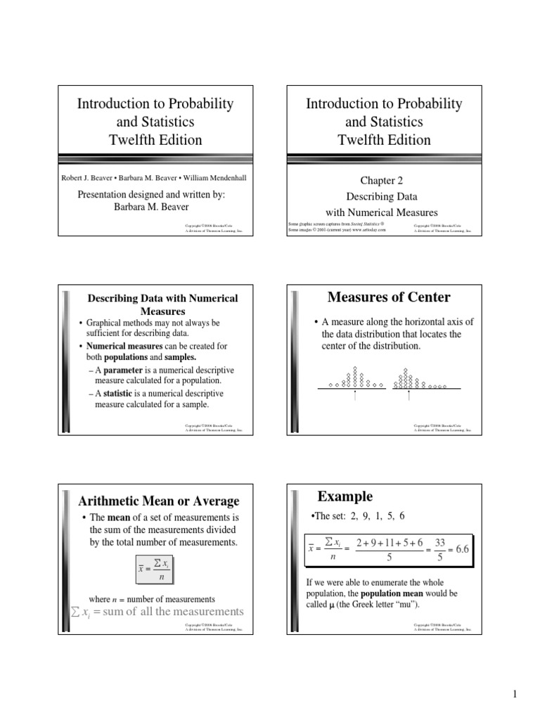 Introduction To Probability and Statistics Twelfth Edition Introduction ...