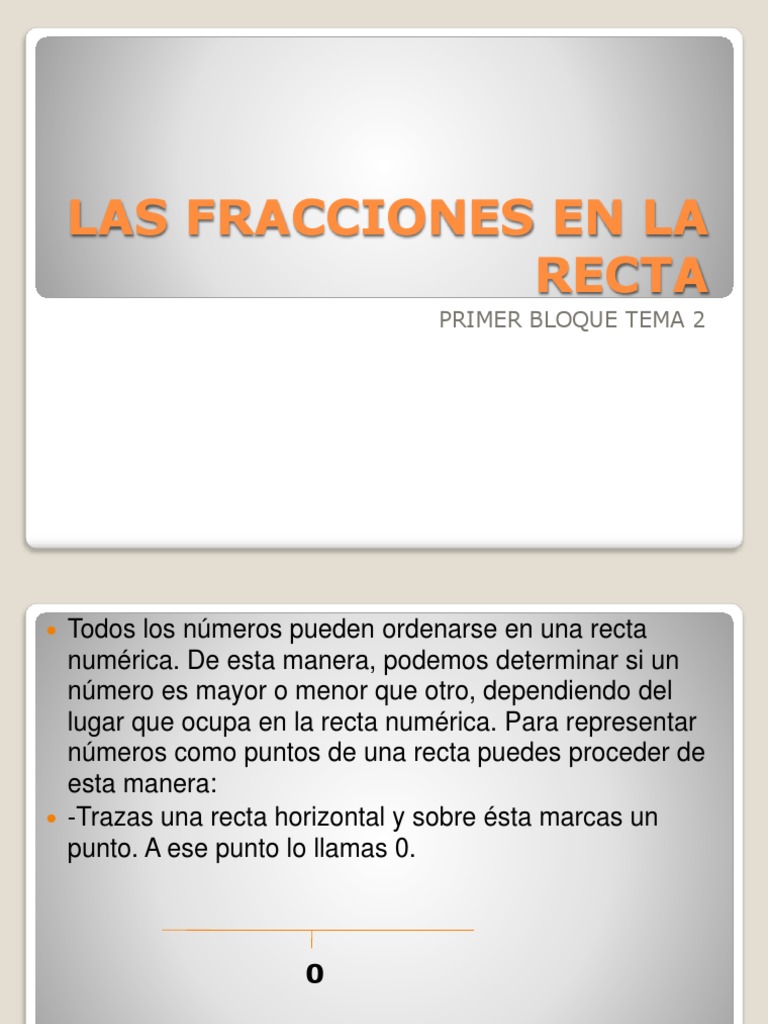 Las Fracciones en La Recta1 | PDF | Fracción (Matemáticas) | Línea ...