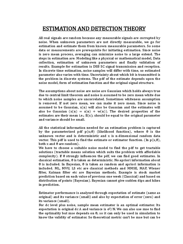Estimation Pdf Estimation Theory Estimator