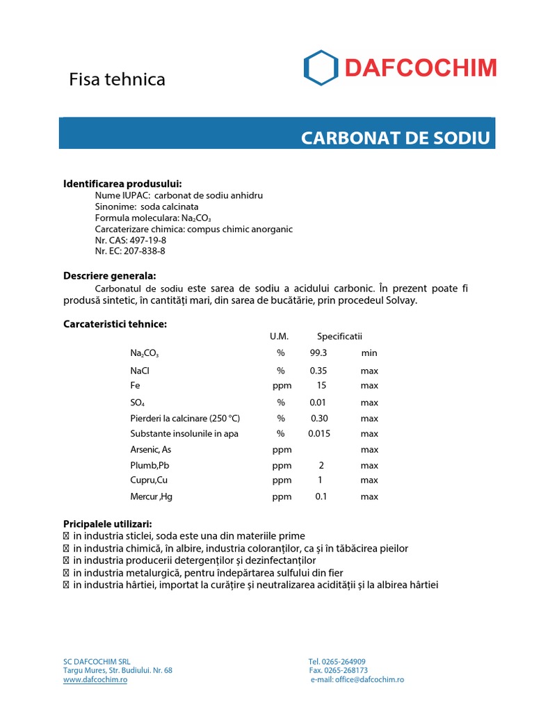 Soda Calcinata PDF | PDF